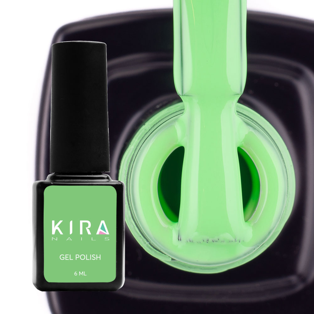 Гель-лак Kira Nails №077 (салатовий, емаль), 6 мл – Kira Nails
